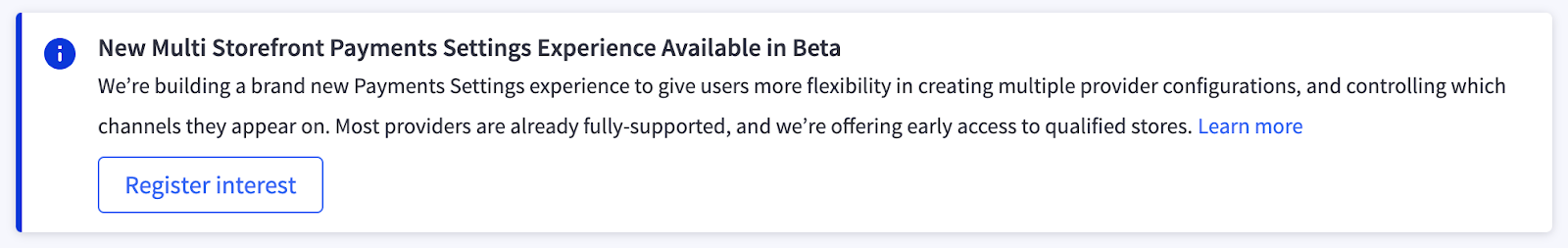 Multi-Storefront Payment Methods (Beta)